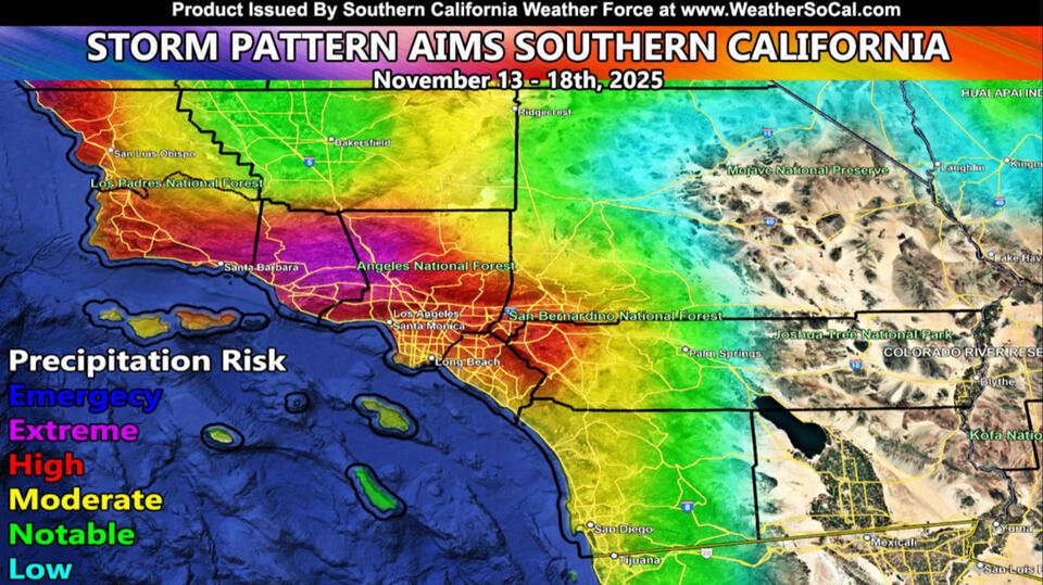 Southern California Storm Pattern Setting Up After November 13th and ...