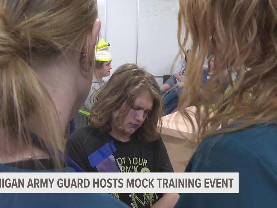 Students train in mock disaster training provided by Michigan National ...