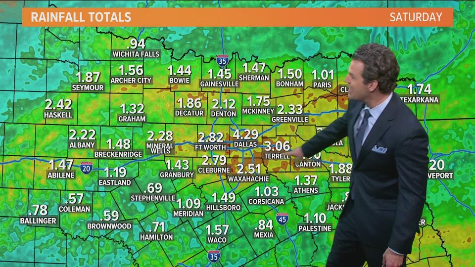 DFW Weather: Rainfall totals from Saturday's heavy storms - NewsBreak