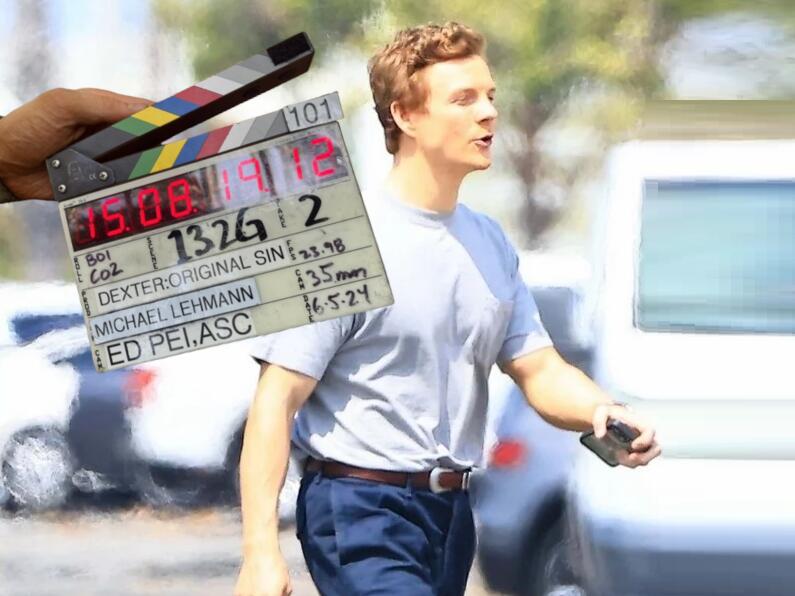 Patrick Gibson and Christian Slater Filming Dexter: Original Sin In L.A ...