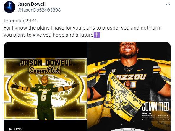 Althoff's Dowell commits to Missouri football
