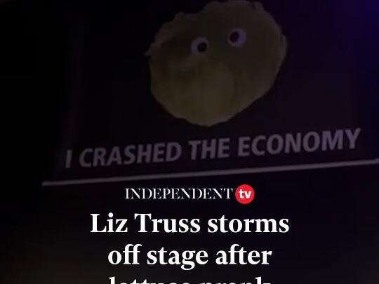 Liz Truss was captured storming off stage during a book promotion event ...
