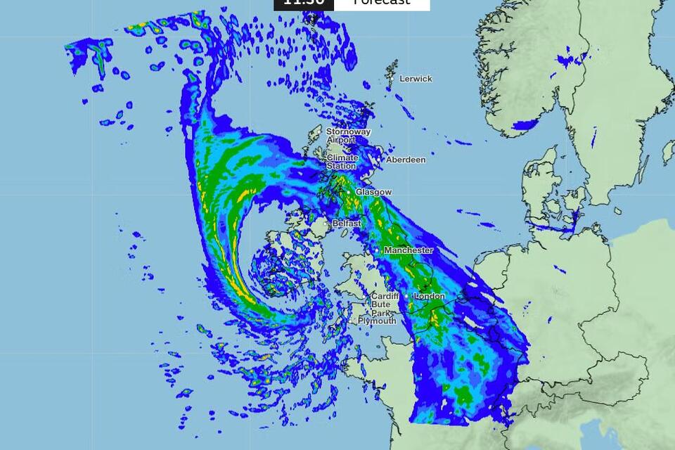 Storm Chandra map: Where heavy rain and flooding could hit UK today ...
