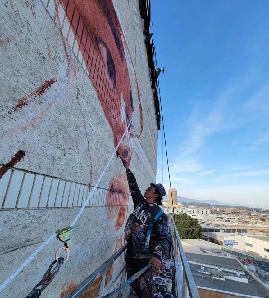 Artist Robert Vargas Paints Shohei Ohtani Mural in Little Tokyo - NewsBreak