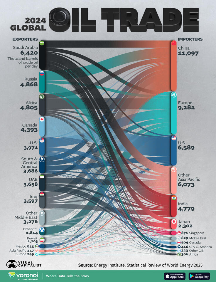 Charted: Global Crude Oil Trade Flows in 2024 – Visual Capitalist ...