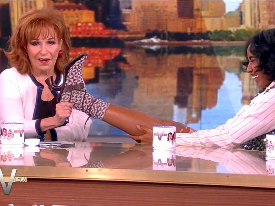 Joy Behar Bizarrely Holds Ayo Edebiri’s Foot On ‘The View’s Hot Topics ...