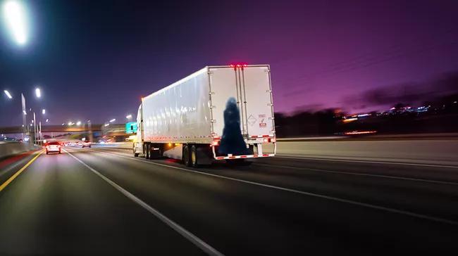 Trucker Terrified After Ghost Is Filmed Hanging On His Rig - NewsBreak