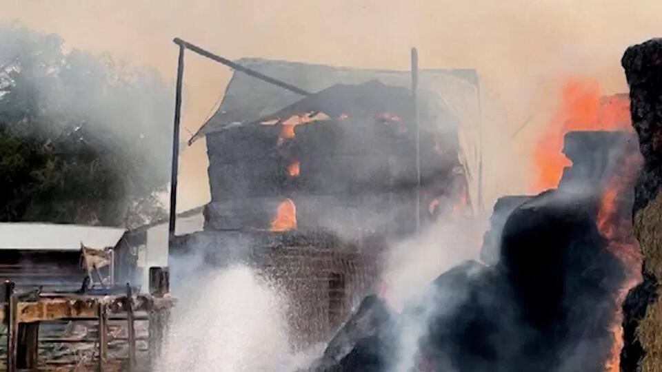 Flames engulf Swan Valley hay shed, causing $75,000 in damages - NewsBreak
