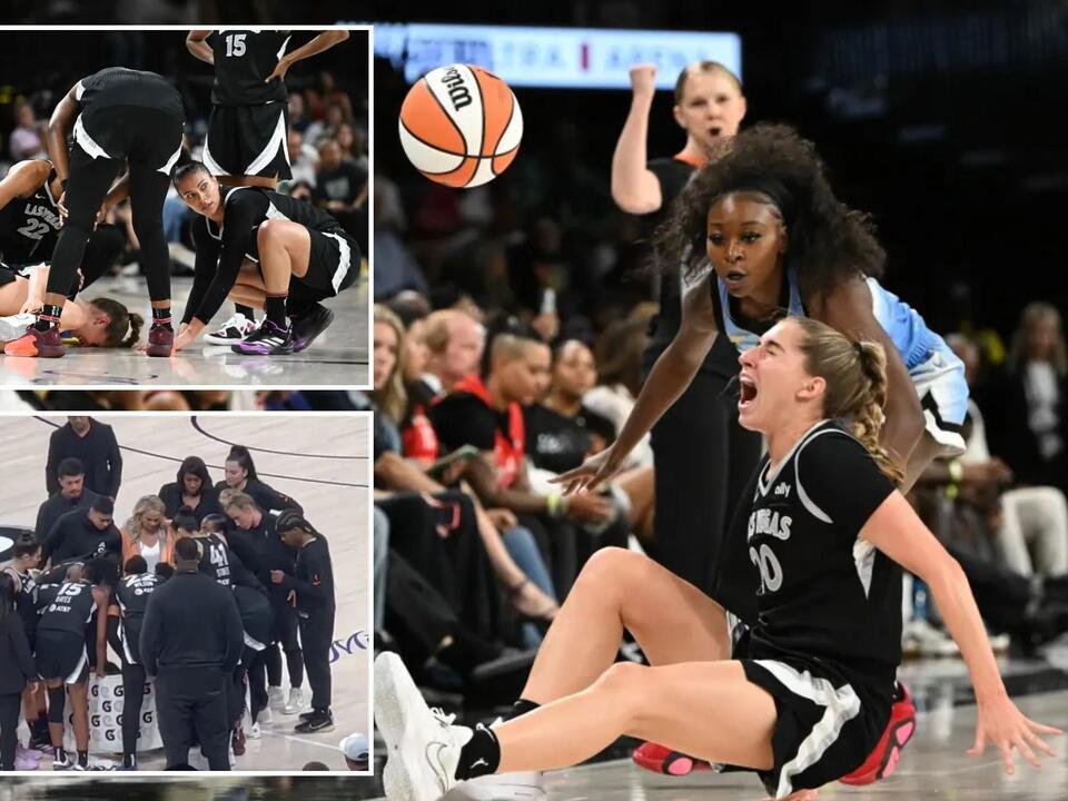 Aces’ Kate Martin suffers scary leg injury as teammates shield her from ...