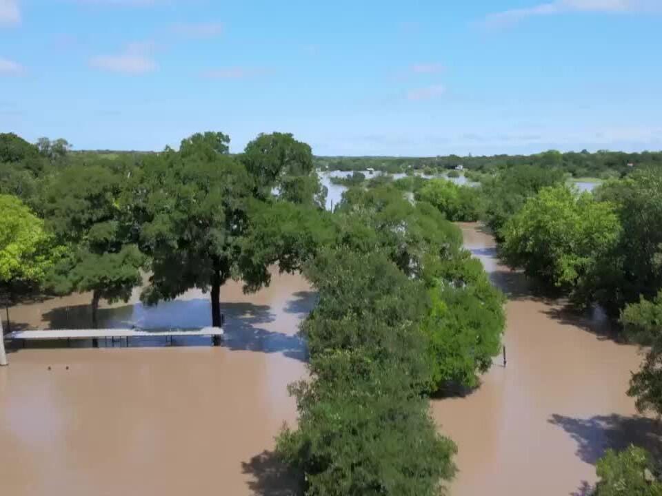 Flooding along the Leon River in Gatesville, Texas