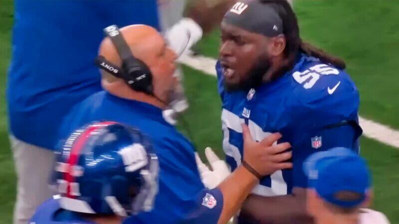 New York Giants’ James Hudson Fights Everyone After Being Benched For 4 ...