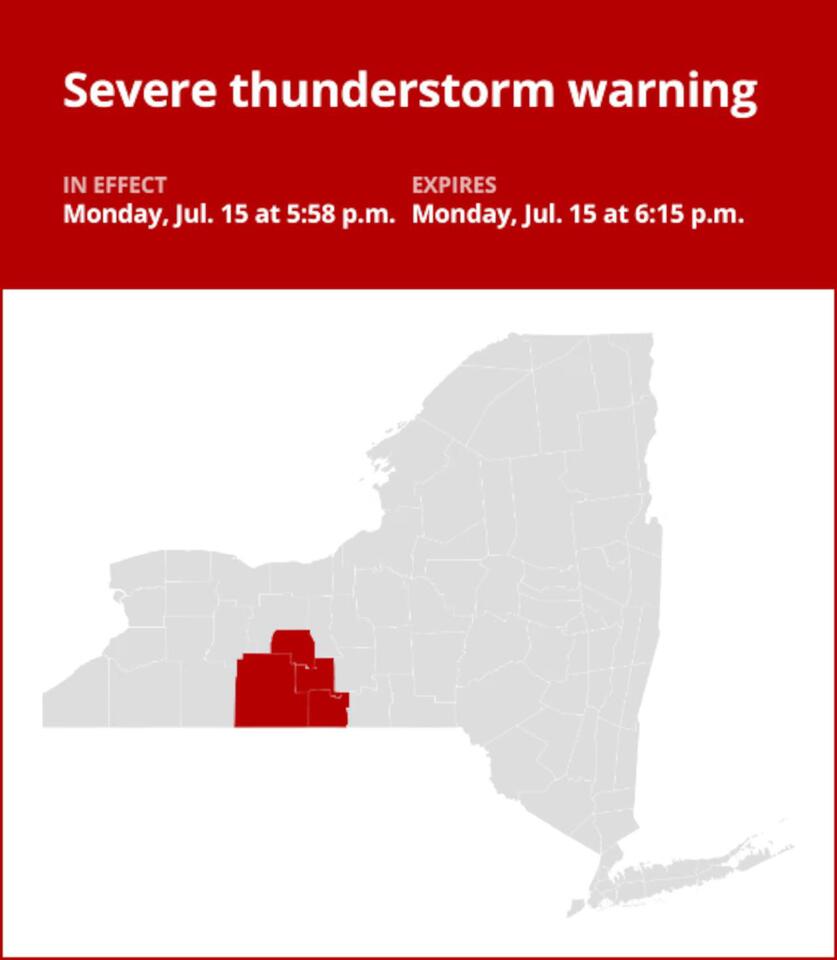 NY weather update: Damaging winds and penny-sized hail forecast with ...