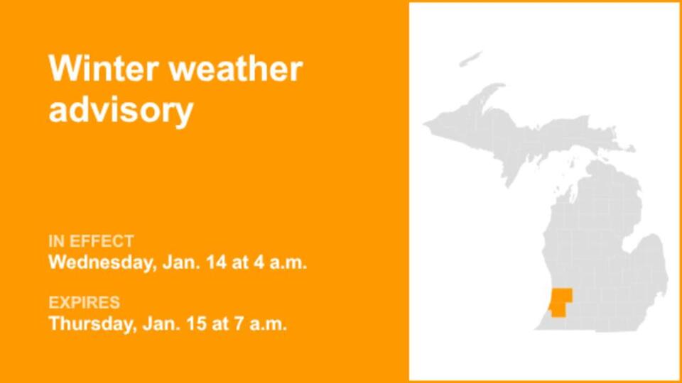 Winter weather advisory affecting Allegan and Van Buren counties ...