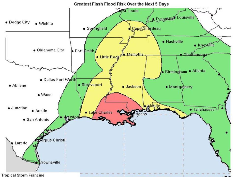 Francine storm track: Maps and images