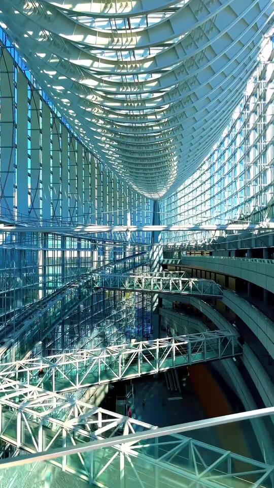 Tokyo International Forum Light poured into the building highlighting ...