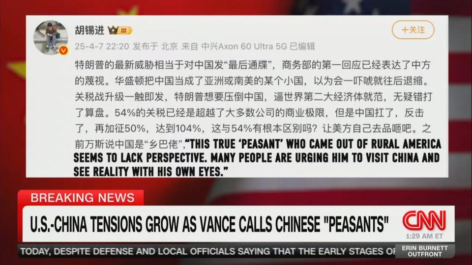 JD Vance’s ‘Peasants’ Jab at China’s Workers Ignites Fury as Trade War ...