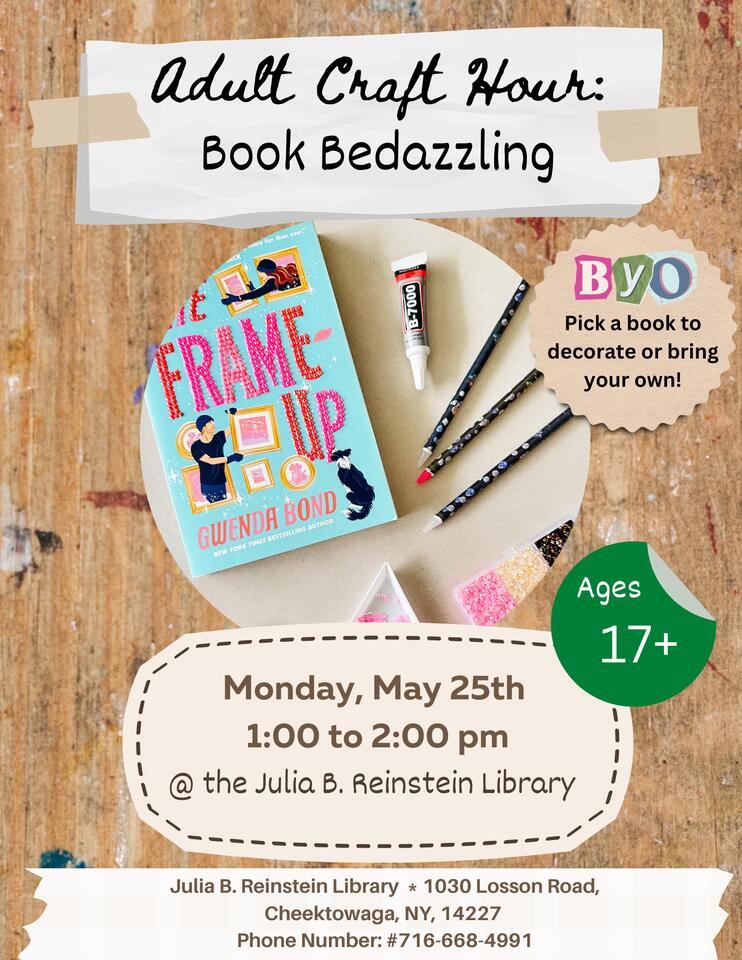 📅 Adult Craft Hour: Book Bedazzling on May 25 - NewsBreak
