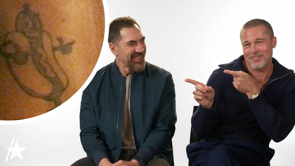 Brad Pitt Reveals Story Behind Fake Hot Dog ‘Tramp Stamp’ Tattoo for ...