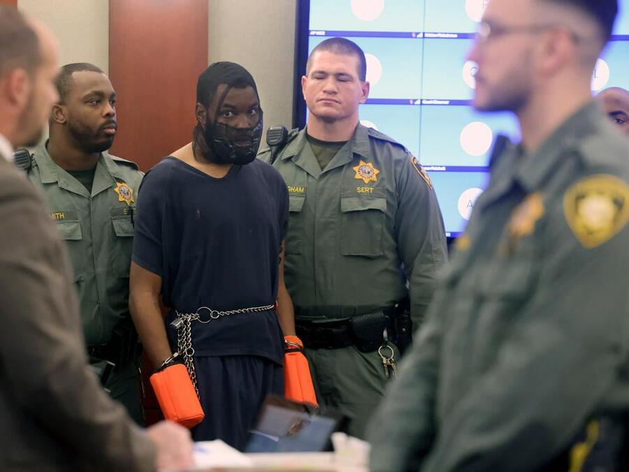 Felon who attacked judge in court appears before her again — this time in shackles and a spit mask