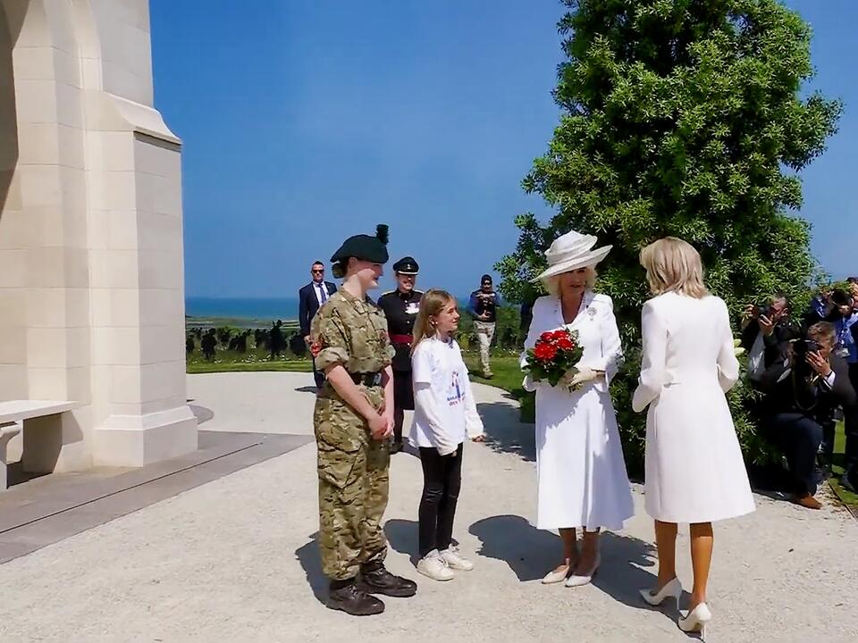 WATCH: ‘Awkward Moment’ Queen Camilla Backs Off Brigitte Macron Hand ...