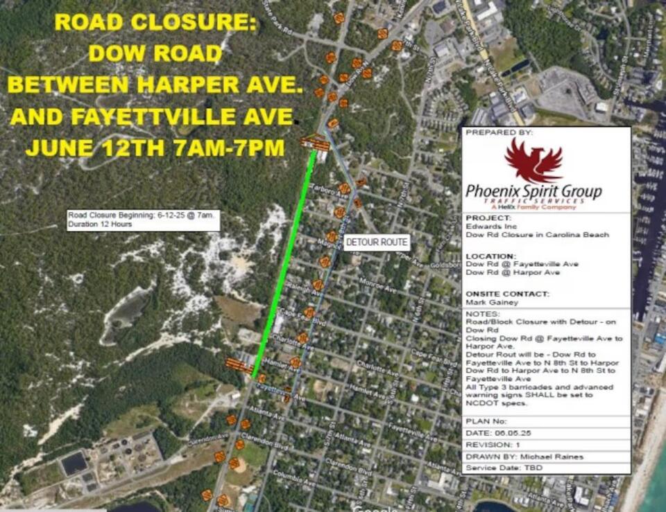 Section of Dow Road to shut down today - NewsBreak