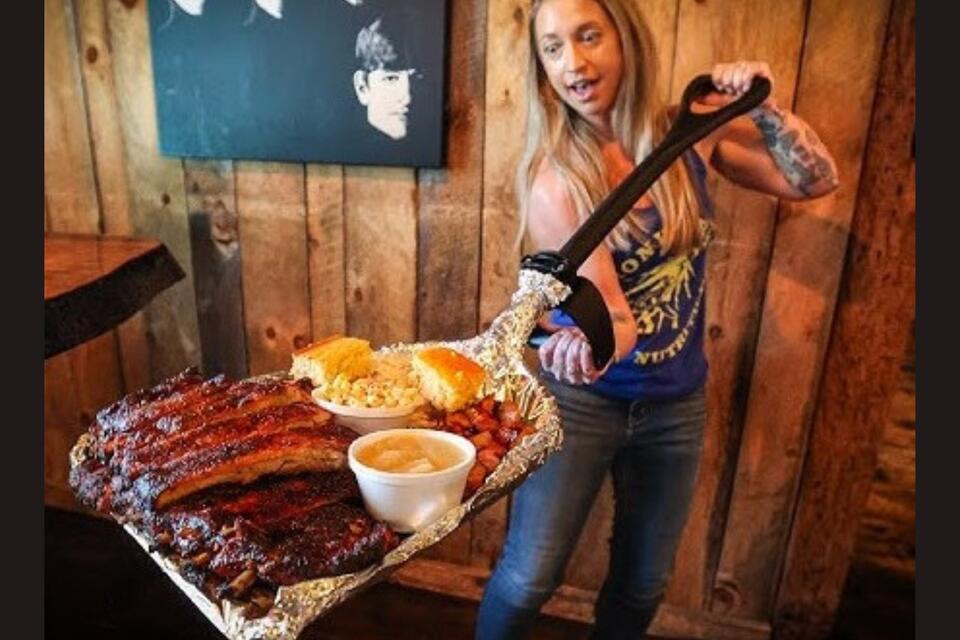 Eight Pounds Of BBQ On A Shovel At KC's Rib Shack Is Not For The Faint ...