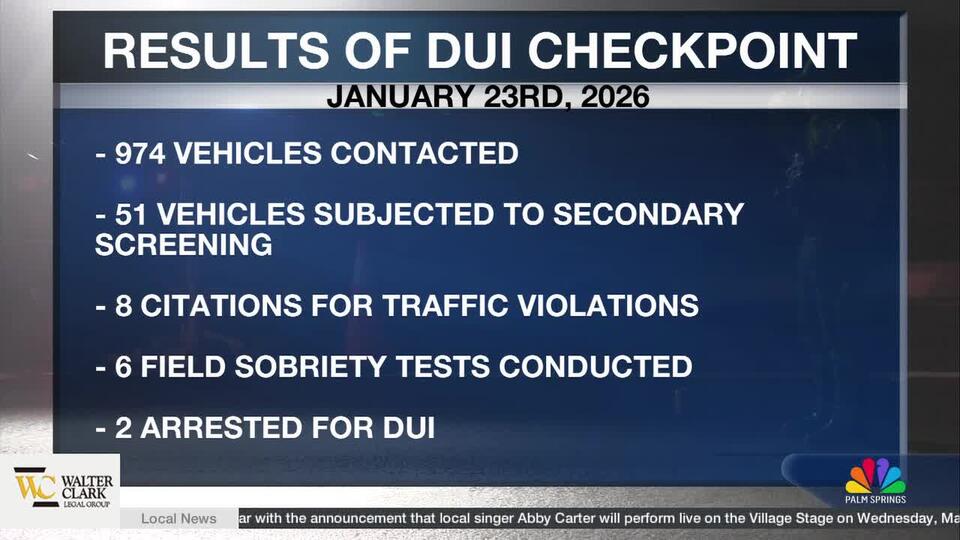 Palm Desert Sheriff Station DUI Checkpoint in Rancho Mirage Leads to ...