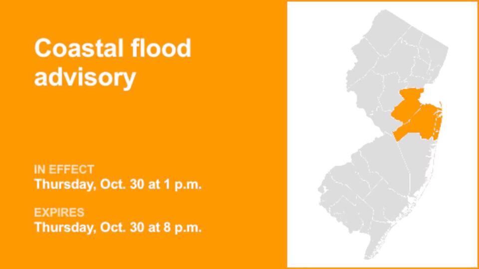 Coastal flood advisory issued for Middlesex and Monmouth counties for ...