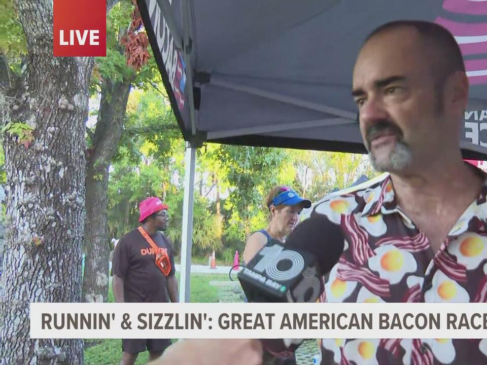 Runners lace up their sneakers for the Great American Bacon Race