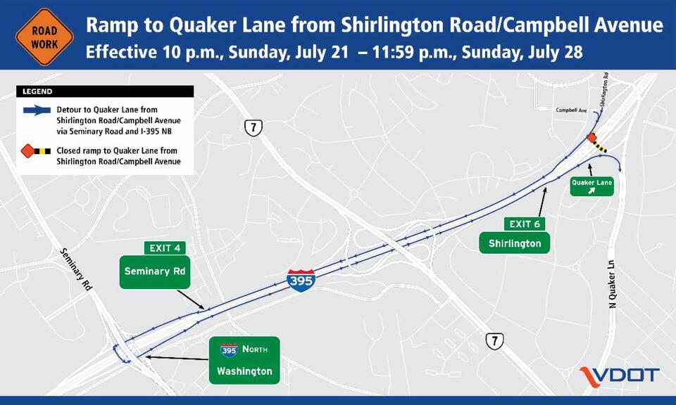 Shirlington Circle bridge closes again for a week of construction ...
