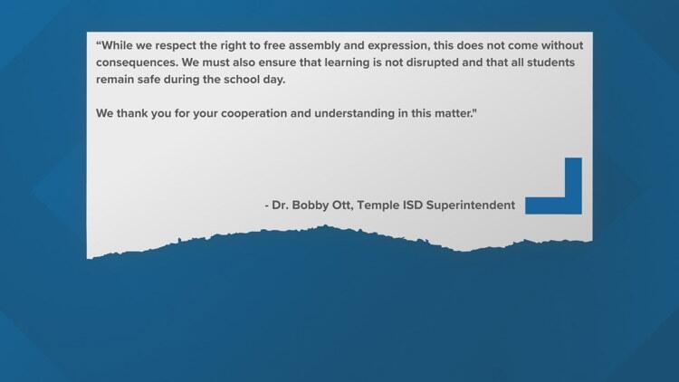 Temple ISD warns students against walkouts - NewsBreak