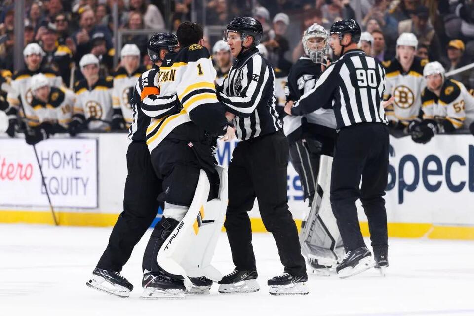Refs rob fans of goalie fight as Bruins get blown out again - NewsBreak