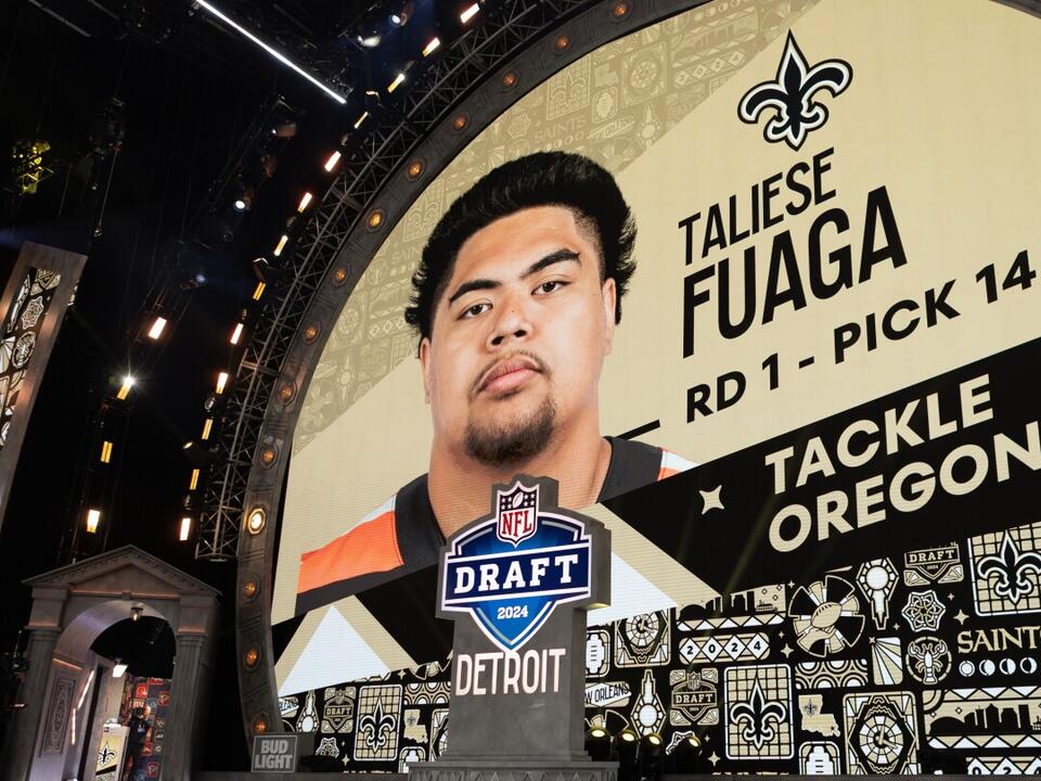 Saints sign first-round pick Taliese Fuaga