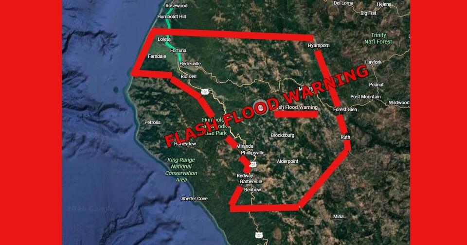 Flash Flood Warning for Southern Humboldt and Southwestern Trinity ...
