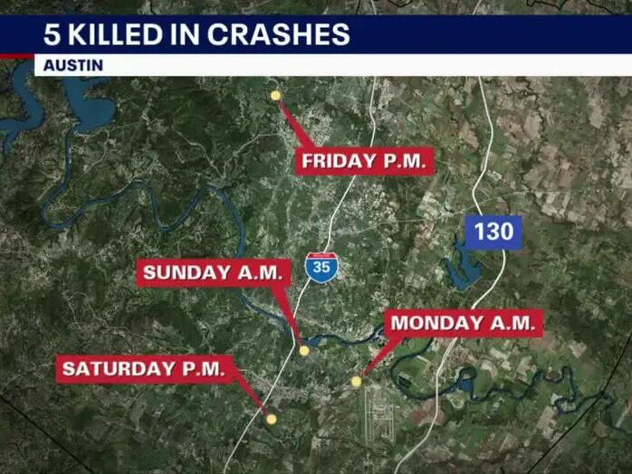 Austin deadly crashes: 5 killed in 4 crashes from Friday night to ...