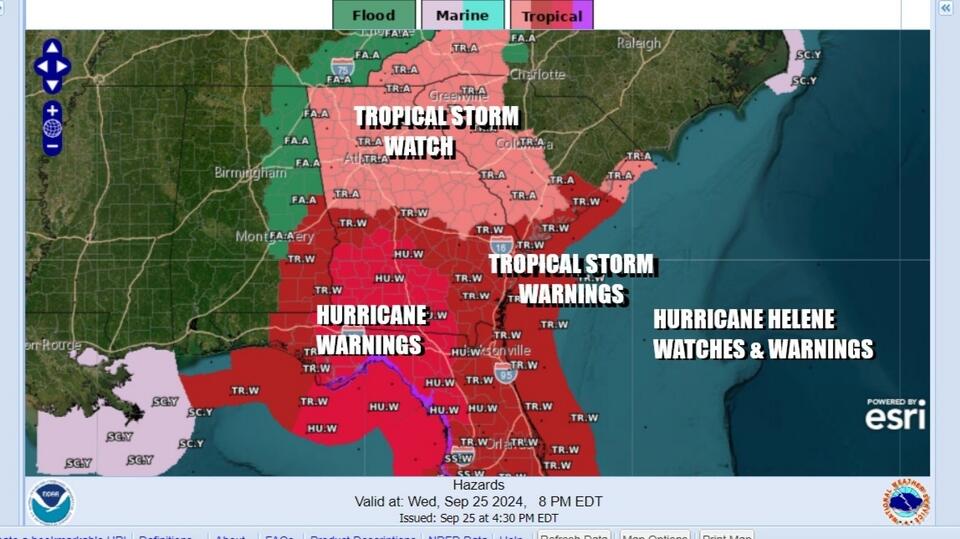 Hurricane & Tropical Storm Warnings & Watches Up For All of Georgia ...