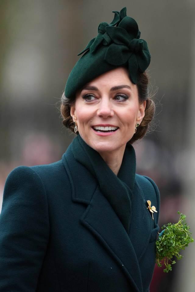 Princess Kate beams on solo trip to Irish Guards’ St Patrick’s Day ...