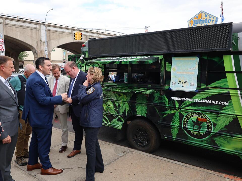 Illegal cannabis bus seized by authorities in Sunnyside, Queens DA says
