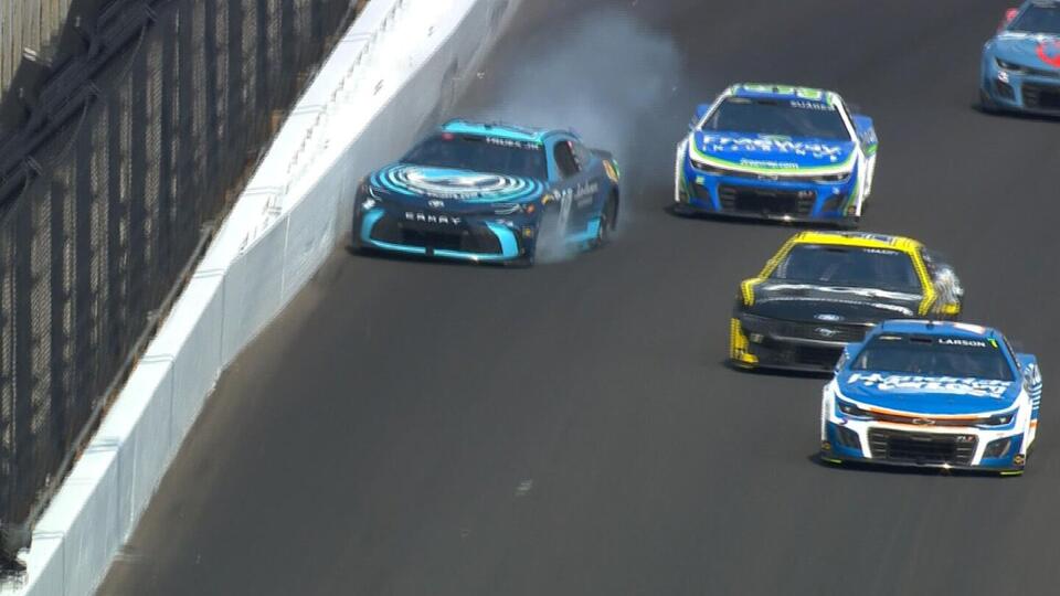 Truex hits wall after Larson contact; Berry spins - NewsBreak