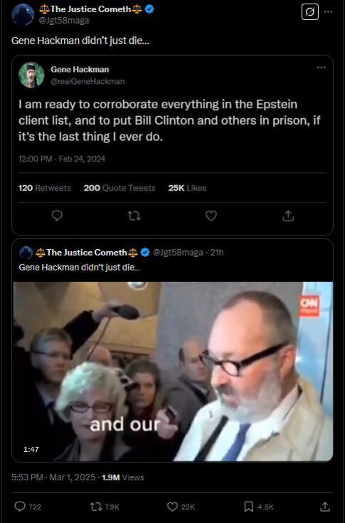 Fact Check: Gene Hackman Did NOT Vow To 'Corroborate' Epstein Client ...