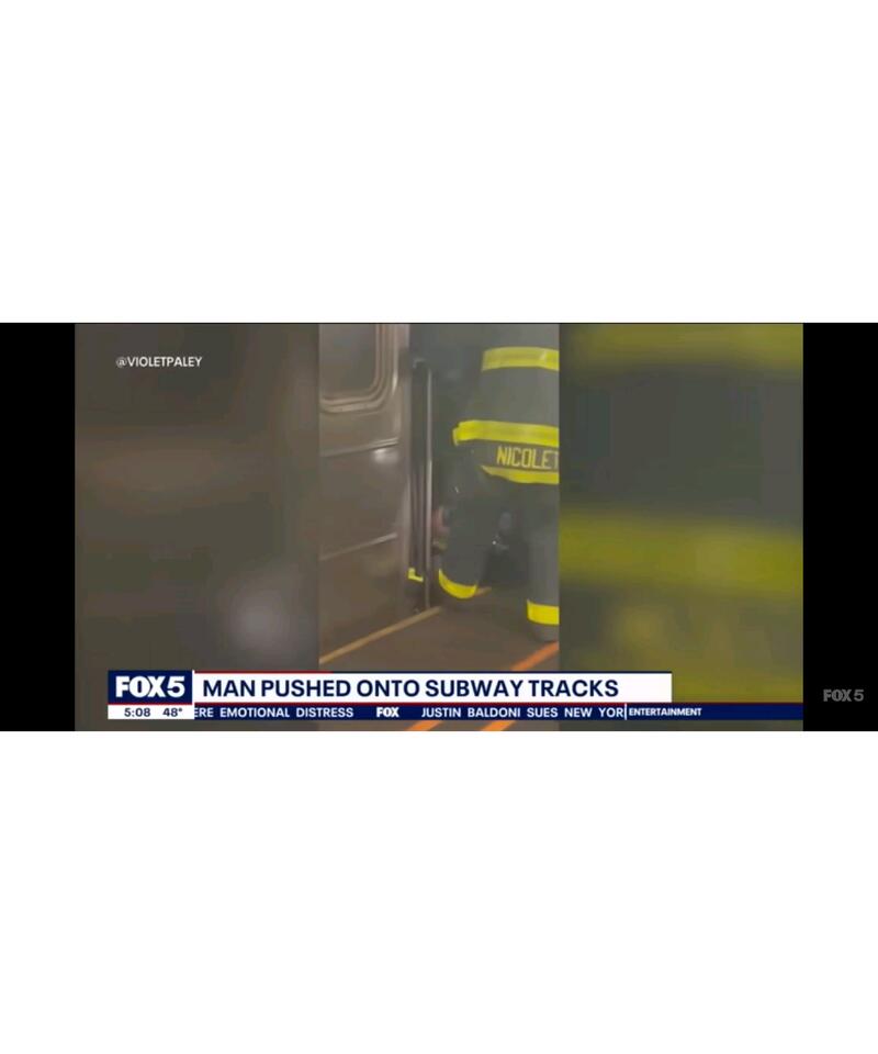 A suspect was arrested after a man was pushed onto subway tracks in New ...