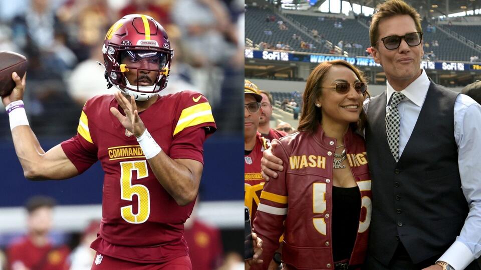 Jayden Daniels’ Mom Spending Candid Sideline Moments With Tom Brady ...