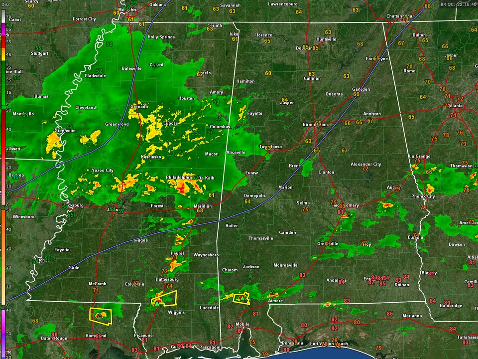 Rain and Thunderstorms Poised to Enter West Alabama