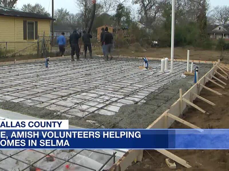 Mennonite and Amish volunteers helping rebuild homes in Selma