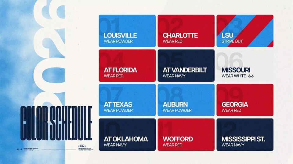Ole Miss Announces 2026 What to Wear, Pom Colors for 2026 Football ...