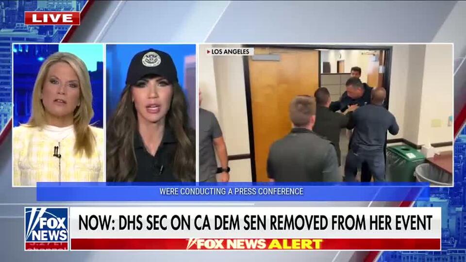 Kristi Noem says she met with Alex Padilla (D-CA) after he burst into ...