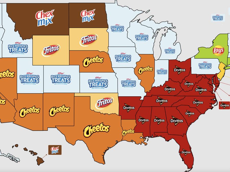 This Map Shows the Most Popular Snacks in Each State