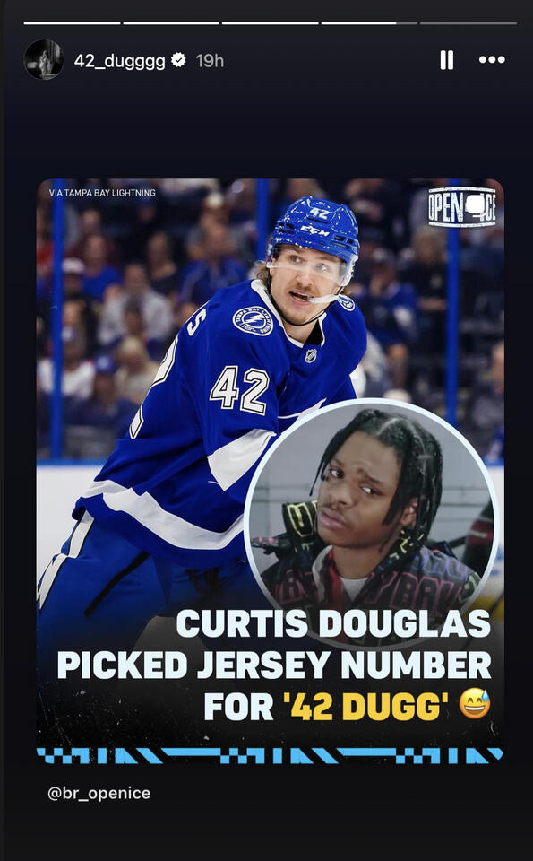 Tampa Bay Lightning Rookie Curtis Douglas Pays Homage to 42 Dugg With ...