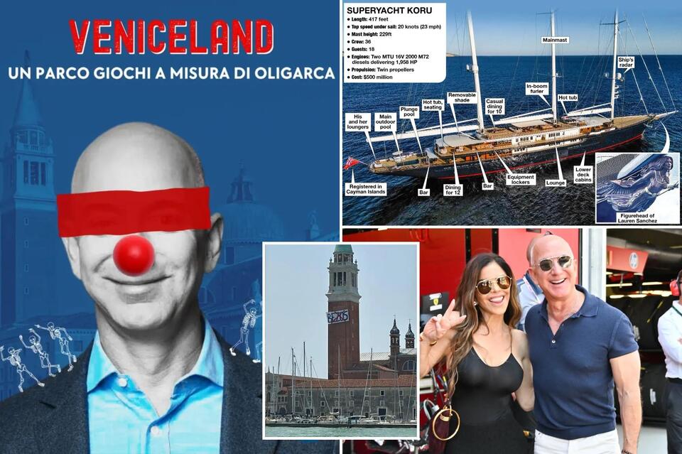 Anti-Jeff Bezos protesters in Venice vow drastic action to disrupt $7M ...