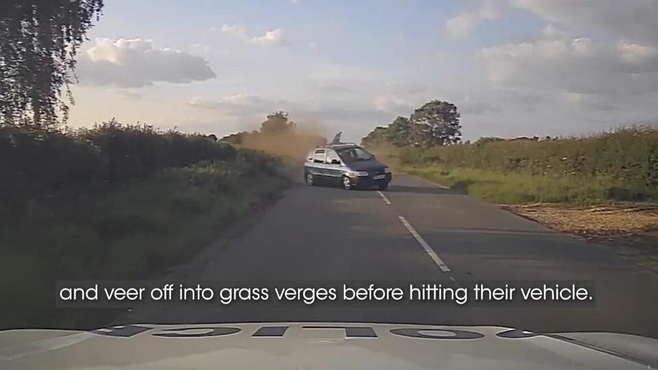 Drunk Driver Smashes Into Cop Car After Losing Control On Road Newsbreak